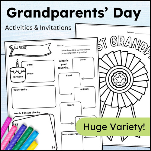 Grandparents Day Interview & Activities, Editable Goodies with Grans ...