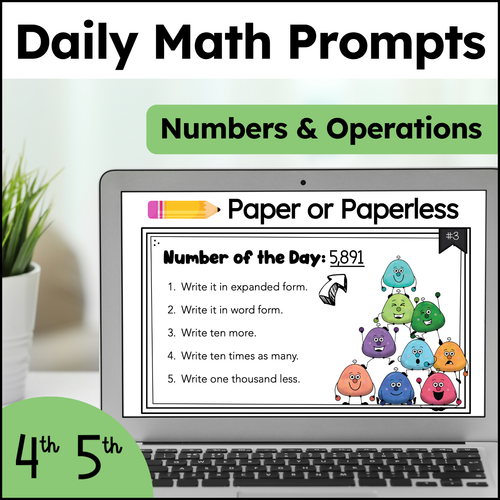 Number & Operations Math Question of the Day Paperless Morning Work ...