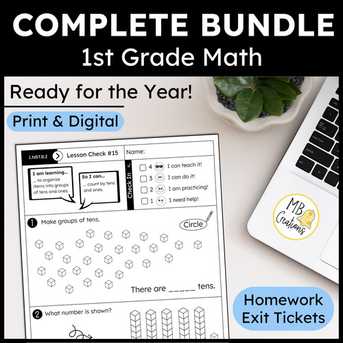 1st Grade iReady Math YEARLONG BUNDLE - Place Value, Add, Subtract ...