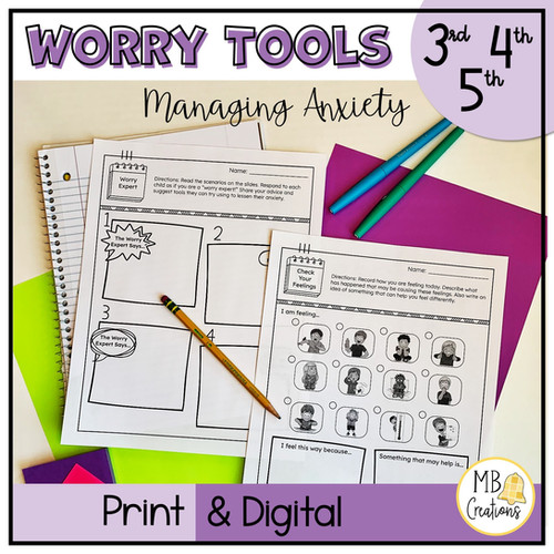 Anxiety Lesson - Stress & Worry Tools - Coping Skills Activities for ...