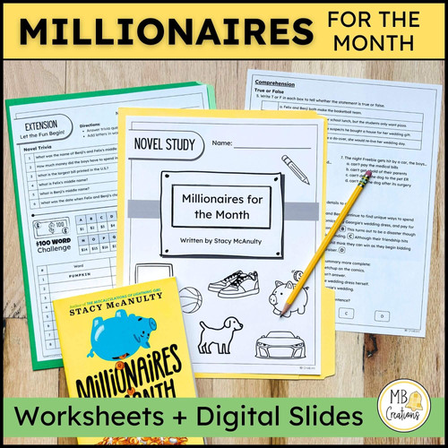 Millionaires for the Month by Stacy McAnulty - Novel/Book Study ...