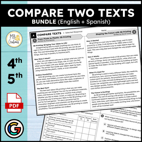 4th-5th Compare and Contrast Two Texts on the Same Topic Paired Passage ...