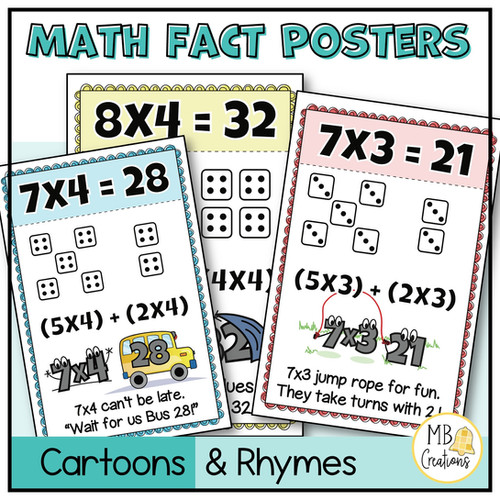 Math Fact Fluency Posters - Math Fact Rhymes and Flashcards | MB Creations