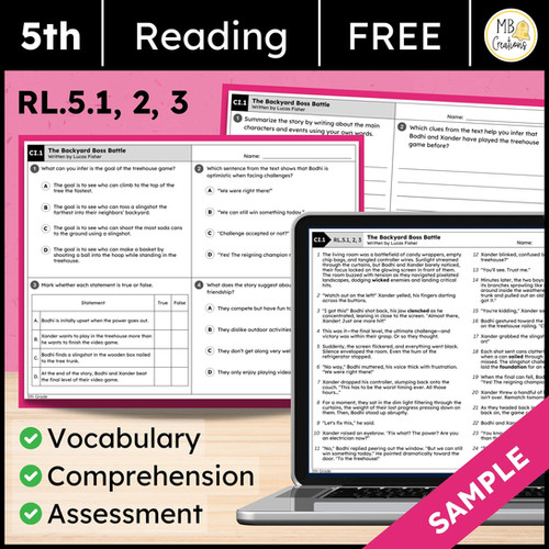 5th Grade Magnetic Reading FREE Worksheets & Slides Vocabulary ...