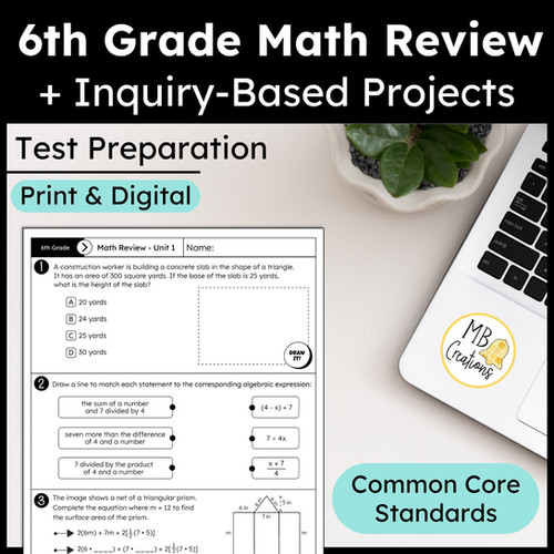 6th Grade iReady Math Test Prep - Unit Reviews | MB Creations
