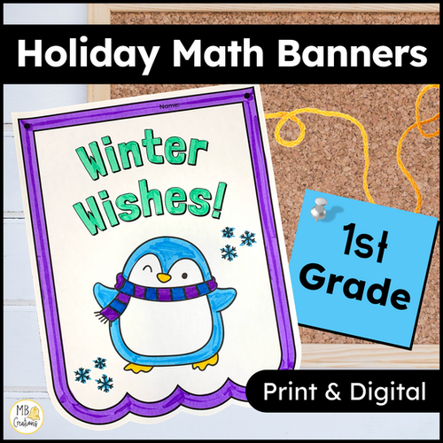 1st Grade Winter Math Activity - Winter Craft & Math Practice - Holiday ...