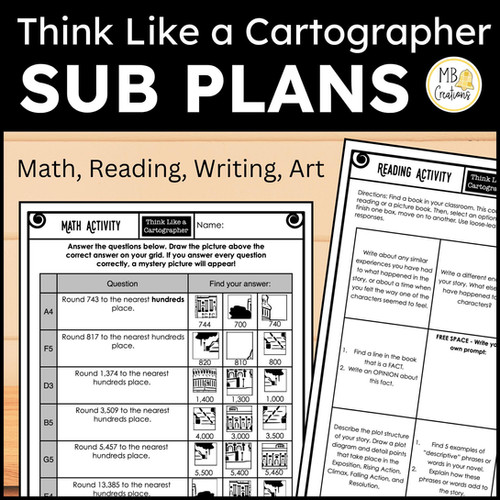 4th Grade Substitute Writing Activity, Math, & Reading No-Prep ...