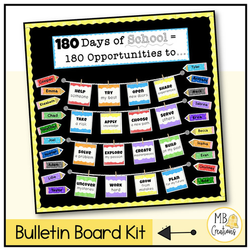 Back to School Bulletin Board Kit: 180 Days of School Opportunities ...