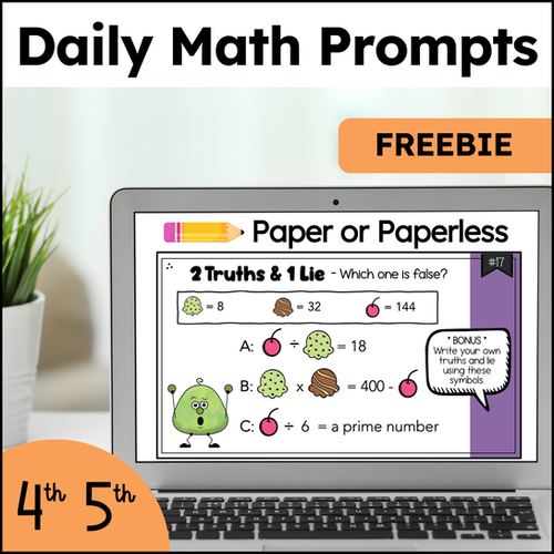 Daily Math Prompts - Math Question of the Day - Paperless Morning Work ...
