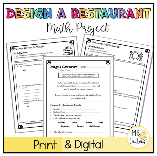 Design a Restaurant Project | MB Creations