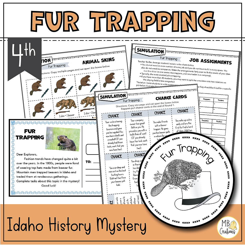 Fur Trapping & Trading Simulation, Project and Mystery - Idaho History ...