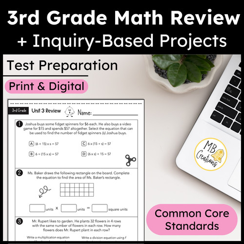 3rd Grade iReady Math Test Prep Worksheets, Journals & Slides - Unit ...