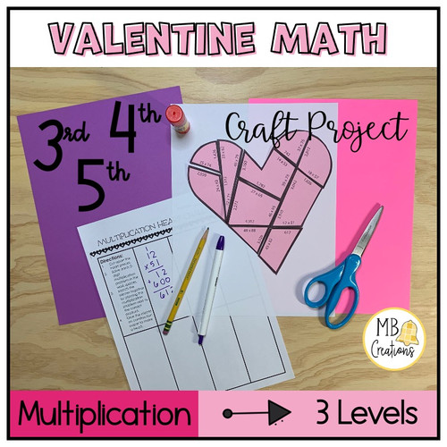 Valentine's Day Multiplication Puzzle Challenge 3rd, 4th, 5th Math ...