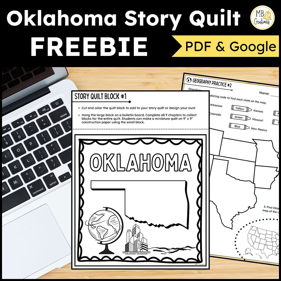 Oklahoma History & State Geography Worksheets 3rd Grade Social Studies ...