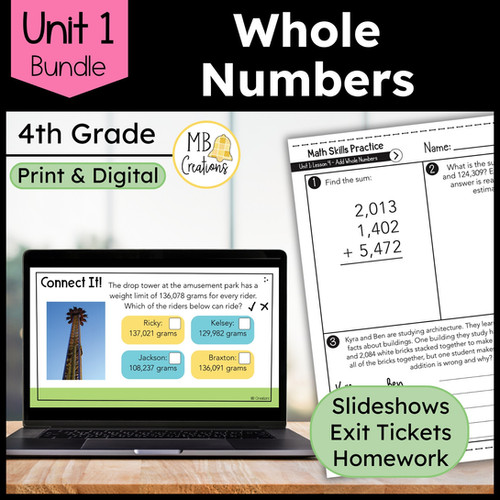 Whole Numbers & Place Value - iReady Math 4th Grade Unit 1 Complete ...