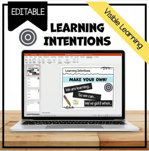 Visible Learning Intentions, Goals, and Targets - Editable PowerPoint ...