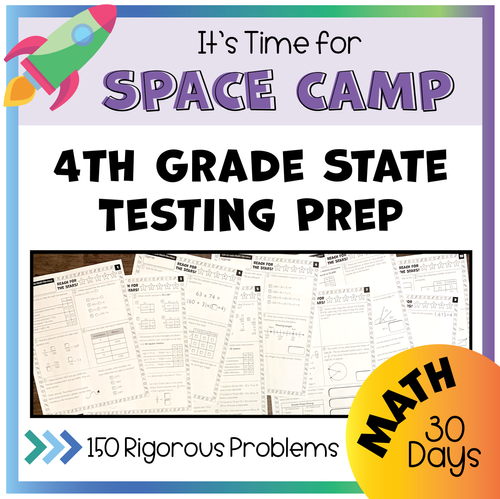 4th Grade Math Test Prep - State Testing - End of Year Review - Space ...