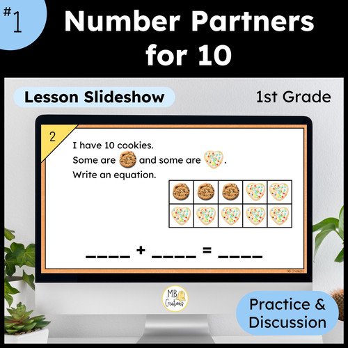 1st Grade Make a Ten Number Partners PPT and Google Slides Lesson 1 ...