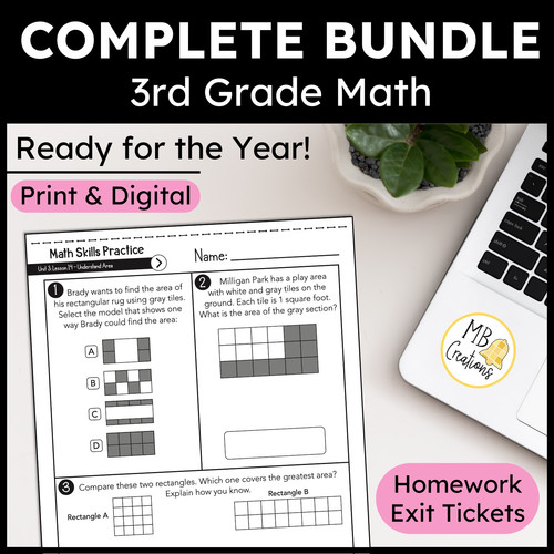3rd Grade iReady Math YEARLONG BUNDLE - Place Value, Multiplication ...