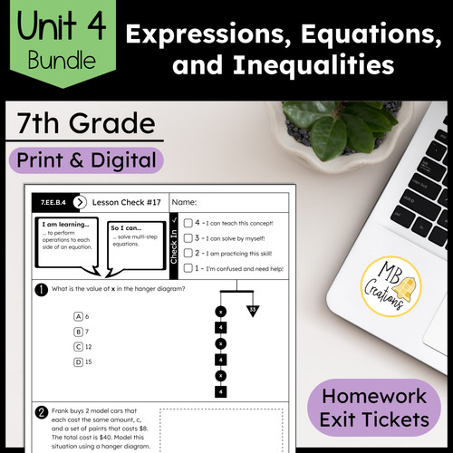 7th Grade Expressions, Equations & Inequalities Worksheets - iReady ...