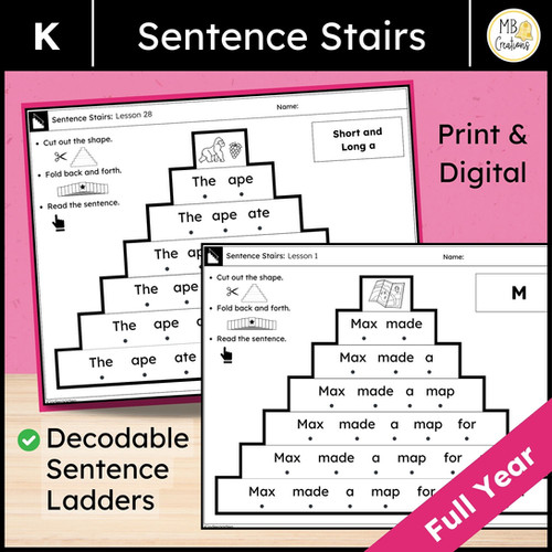 Kindergarten iReady Magnetic Reading Foundations Decodable Sentence ...