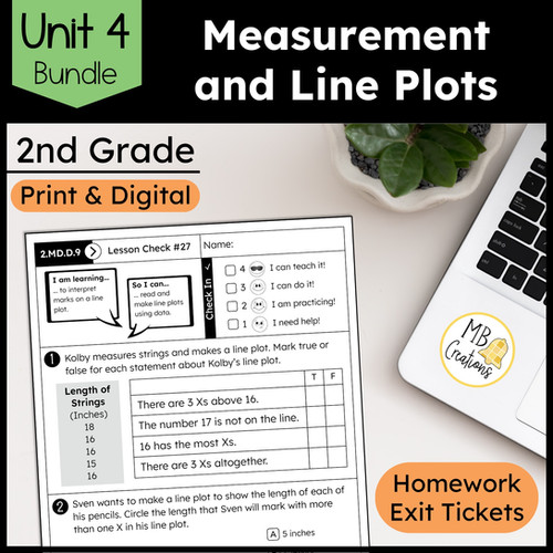 Measure Length, Number Lines, & Line Plots - iReady Math 2nd Grade Unit ...