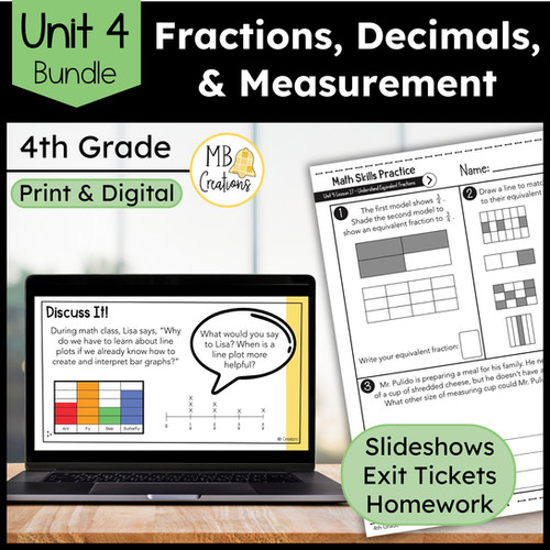 Fractions, Decimals, & Measurement -iReady Math 4th Grade Unit 4 ...