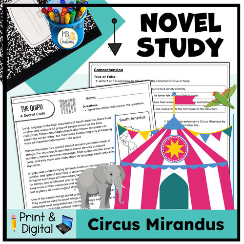 Circus Mirandus by Cassie Beasley Book Study, Comprehension, and Novel ...