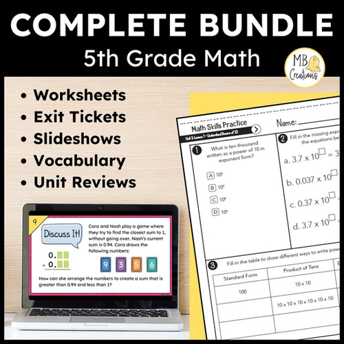 5th Grade iReady Math YEARLONG BUNDLE - Worksheets, Slideshows, and ...