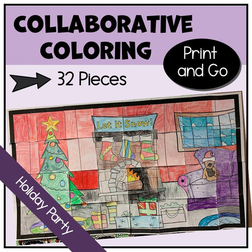Christmas Party Activity - Collaborative Coloring Pages/Collaborative ...