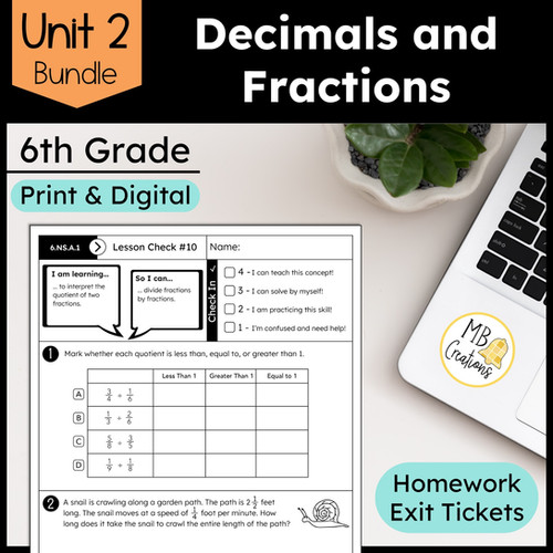 Decimals and Fractions Worksheets & Exit Tickets - iReady Math 6th ...