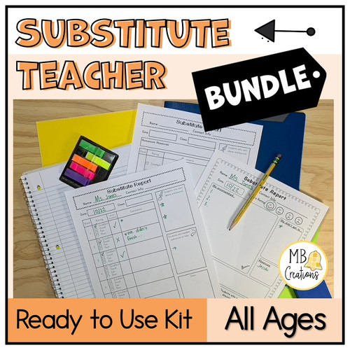 Substitute Teacher Pack - Fillable Forms, Sub Notes, Quick Activities ...
