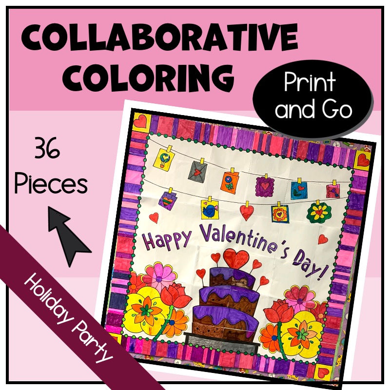 Valentine's Day Class Party Activity | Collaborative Coloring Pages ...