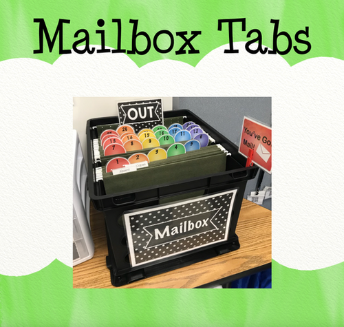 Mailbox Tab Labels for Plastic Milk Crate Hanging File Classroom ...