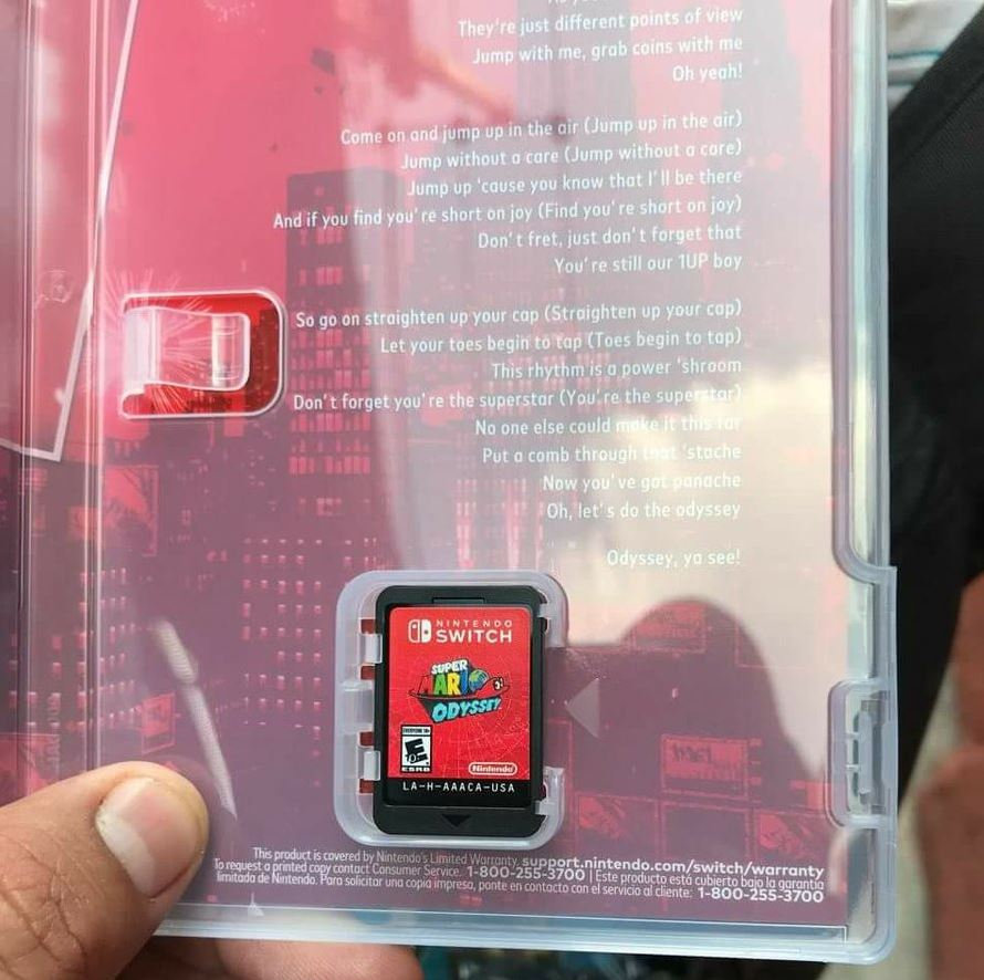 Capa de Super Mario Odyssey Inclúi a letra de "Jump Up, Super Star"