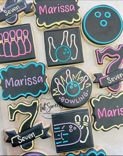 Cosmic Bowling - 2 Dozen | natsweets-cookies