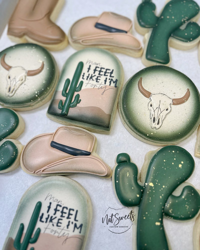 Western Birthday -2 Dozen | natsweets-cookies