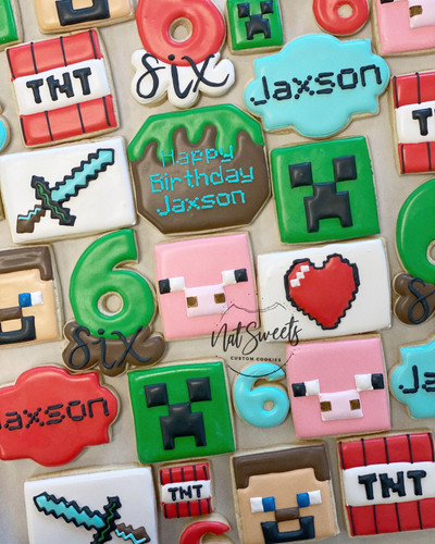 Minecraft -2 dozen full size | natsweets-cookies