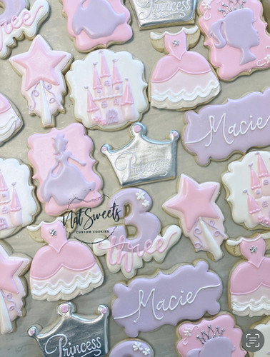 Princess Birthday - 2 dozen full size | natsweets-cookies