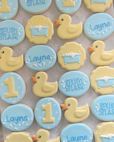 Rubber Ducky First birthday - 2 Dozen | natsweets-cookies