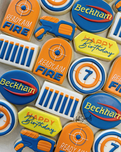 Nerf Gun- 2 Dozen | natsweets-cookies