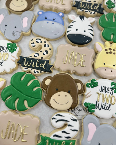 Two Wild Jungle- 2 Dozen | natsweets-cookies