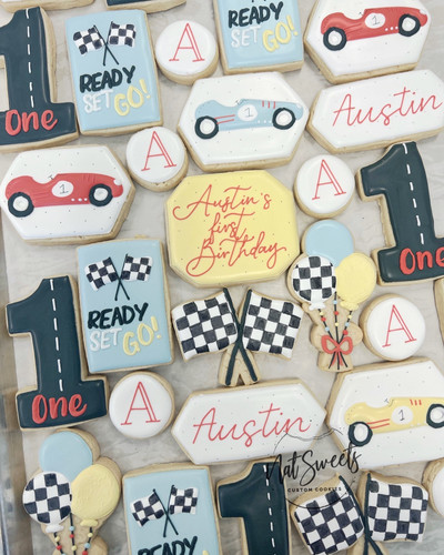 Vintage Car First Birthday- 2 dozen | natsweets-cookies