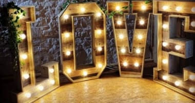 LED Love Letters - Rustic | C&J Weddings