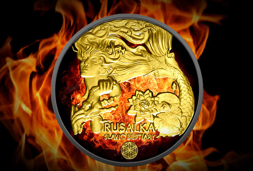 BURNING RUSALKA - Slavic Bestiary 2 oz High Relief Silver Coin 2023 ...