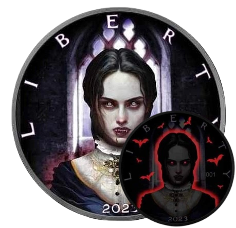 2023 U.S. Eagle Vampires Female Edition 1 oz Silver Coin | Gold ...