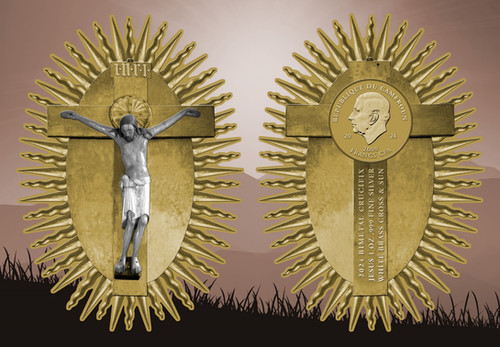 2024 Cameroon Gero Crucifix Shaped 1oz Silver Coin | Gold & Silver Canada