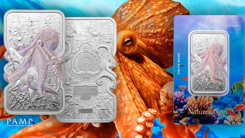 Nature’s Grip - Giant Octopus 1oz Silver Shaped Coin Bar $2 Niue 2025 ...