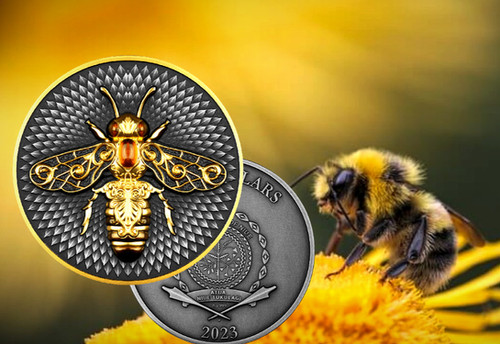 Industrious Bee 2 oz Silver Coin $5 Niue 2023 | Gold & Silver Canada