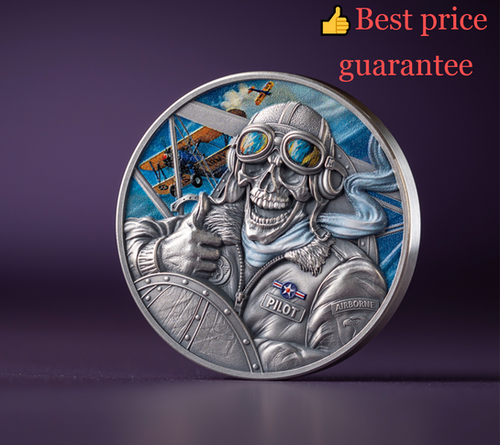 PILOTE Memento Mori 1oz Antique finish Silver Coin 5 Cedis Ghana 2026 ...